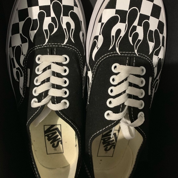 Vans | Shoes | Vans With Checkered Flames Size 85 In Women | Poshmark